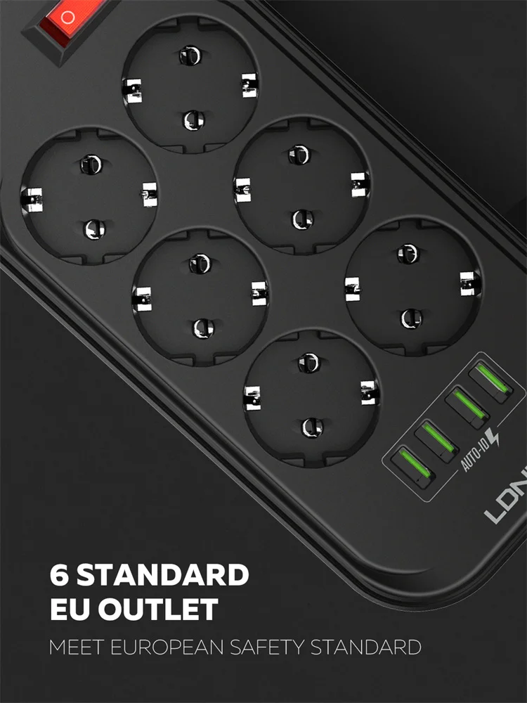 Ldnio Se6403 European Extension Socket Multi Plug Sockets Eu Power ...