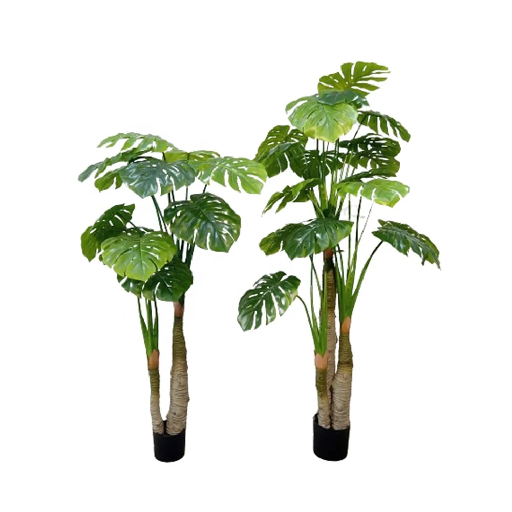 Decorative Monstera Leaf Plastic Plants Bonsai Artificial Monstera ...
