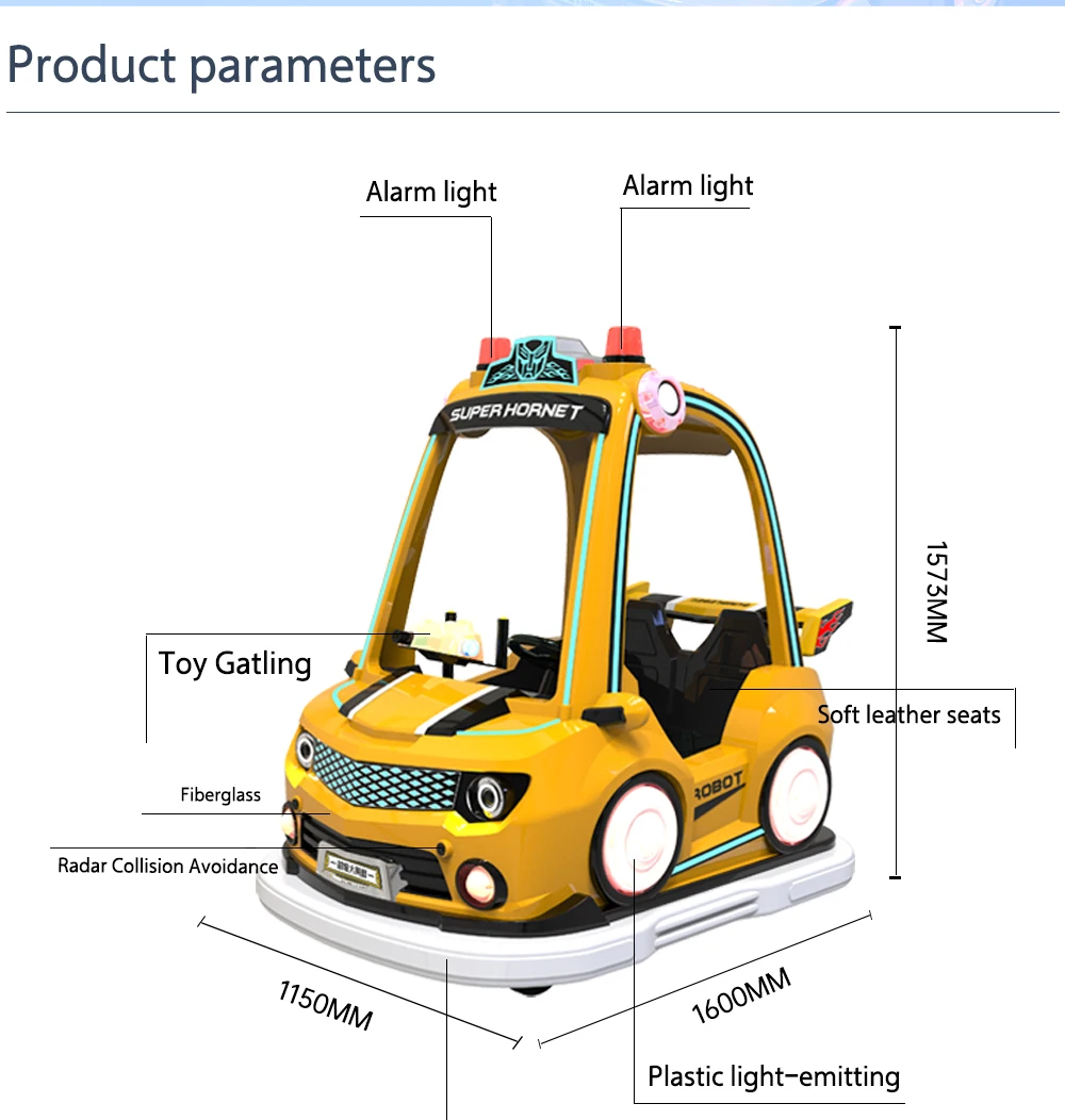 Amusement Ride Go Go School Bus Fiberglass Radar Warning Battery ...