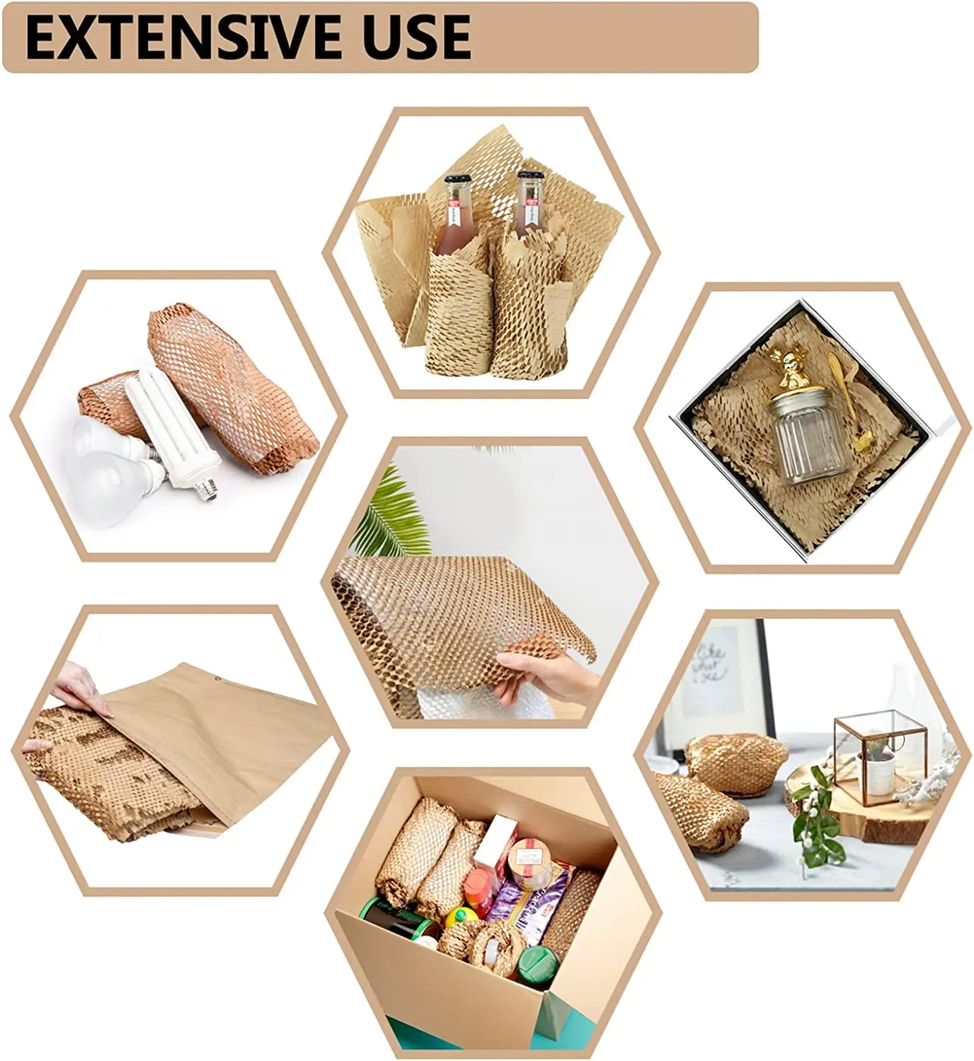 Recycle Brown Craft Honeycomb Paper Packing Material Wrap Roll,Eco ...