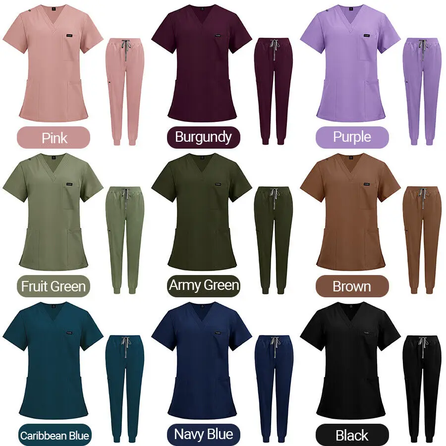 Clinicians Surgical Uniform Slim Scrubs Uniforms Sets for Women Medical ...