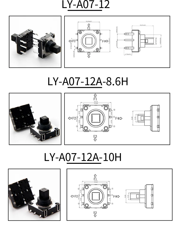 12V SMD 5-Position Navigation Push Button Switch - Tactile 5 Way Switch ...
