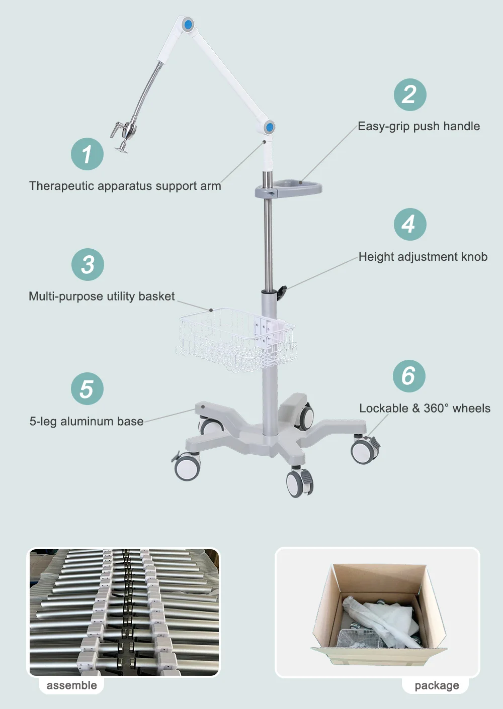 WEIYE Hospital Trolley Medical ECG Machine Trolley Surgical Patient ...
