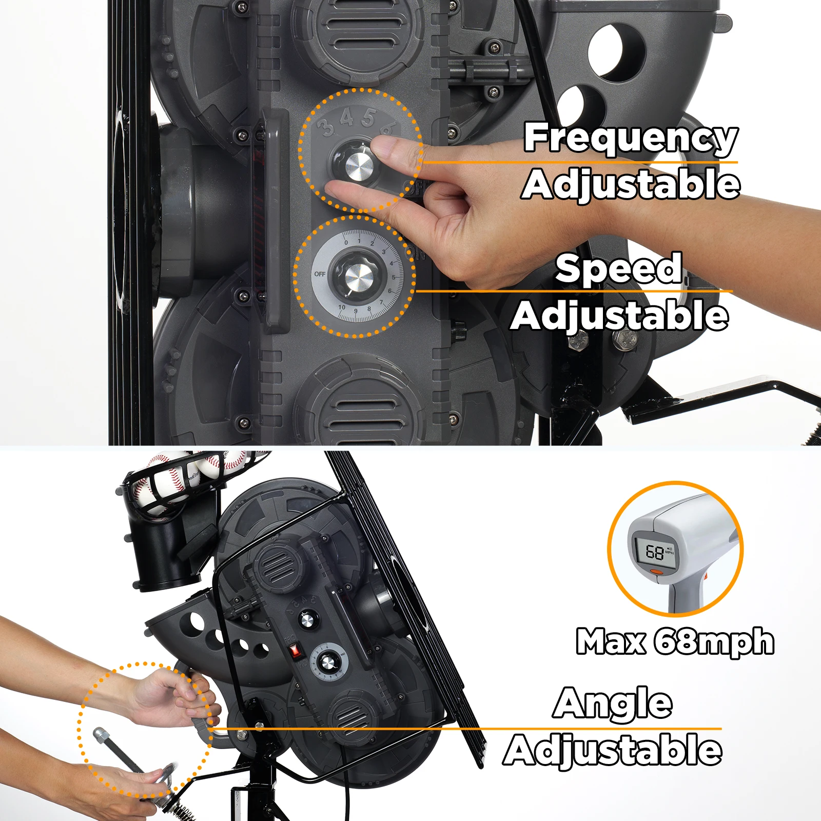 Furlihong 636BH Dual-Wheel Baseball Pitching Machine for Solo Training