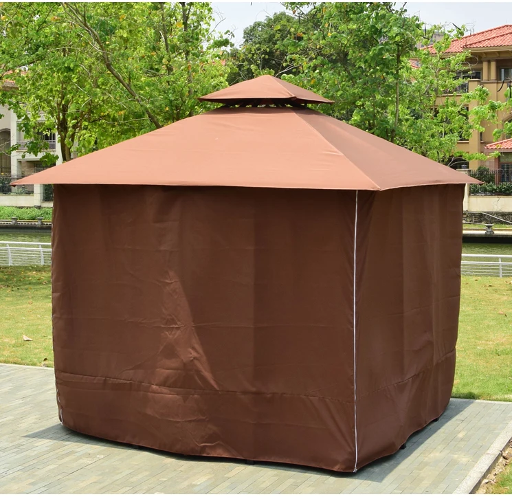 Outdoor Chinese Style Pavilion Awing Gazebos Wood Grain Canopy ...