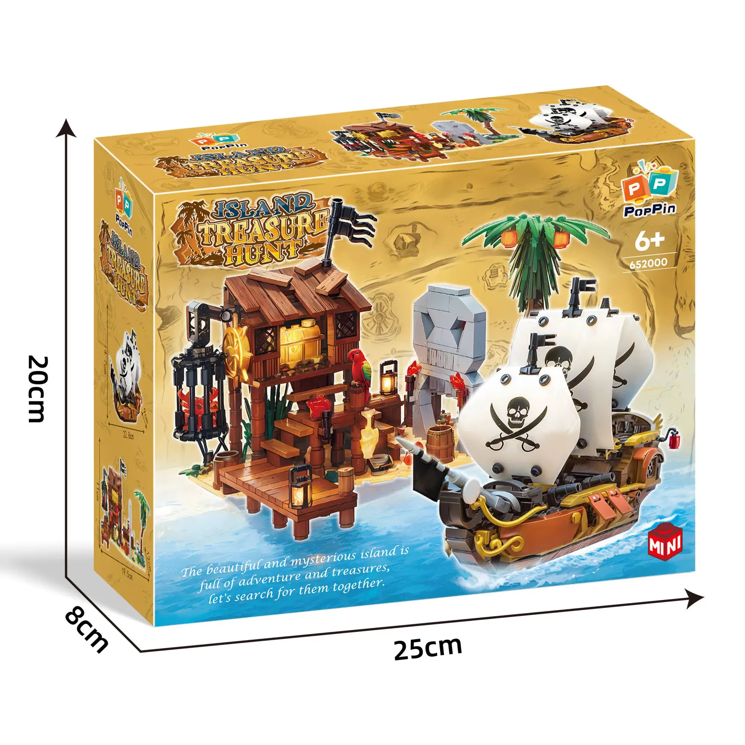Pirate Ship Building Blocks Island Treasure Hunt Mini Brick Children's ...