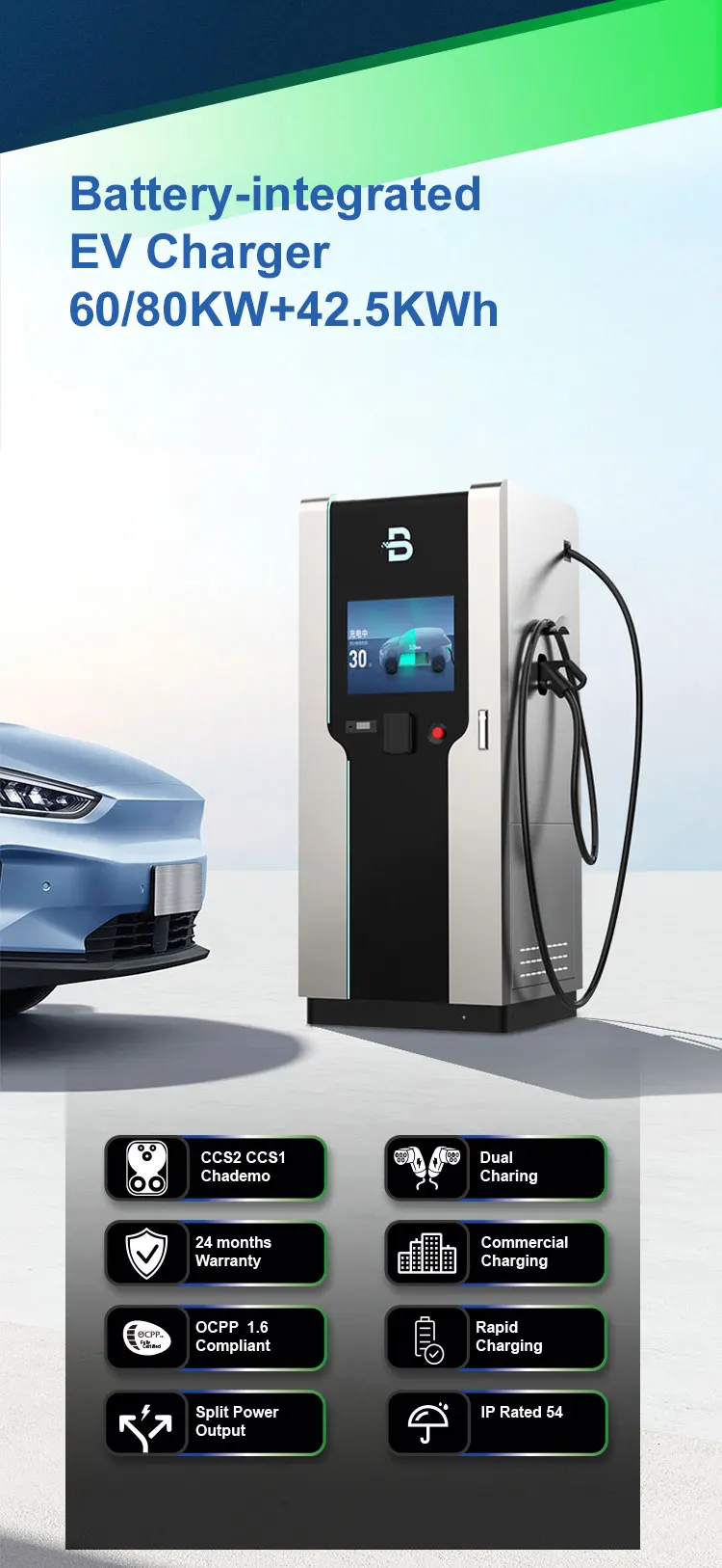 BENY IP54 Battery-Integrated DC EV Chargers for Commercial Use