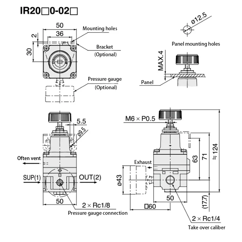 SMC Precision Pressure Reducing Valve - IR1000-01BG-A