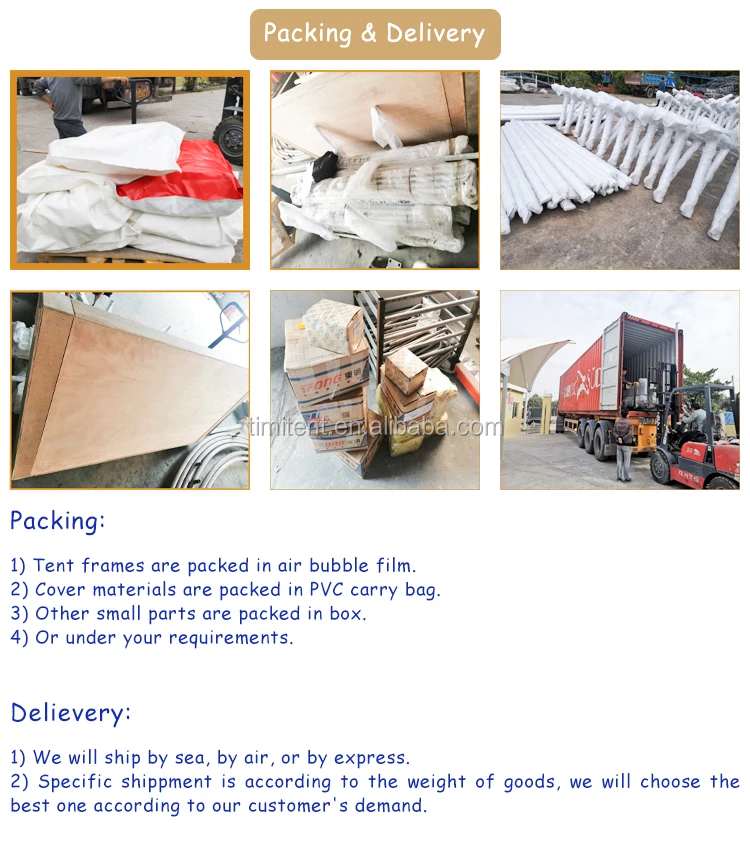 높은 눈 짐 Pvdf 장력 막 스틸 캐노피 구조 회색 Carport 자동차 트럭 Rv 헛간 Buy 회색 Carport 높은