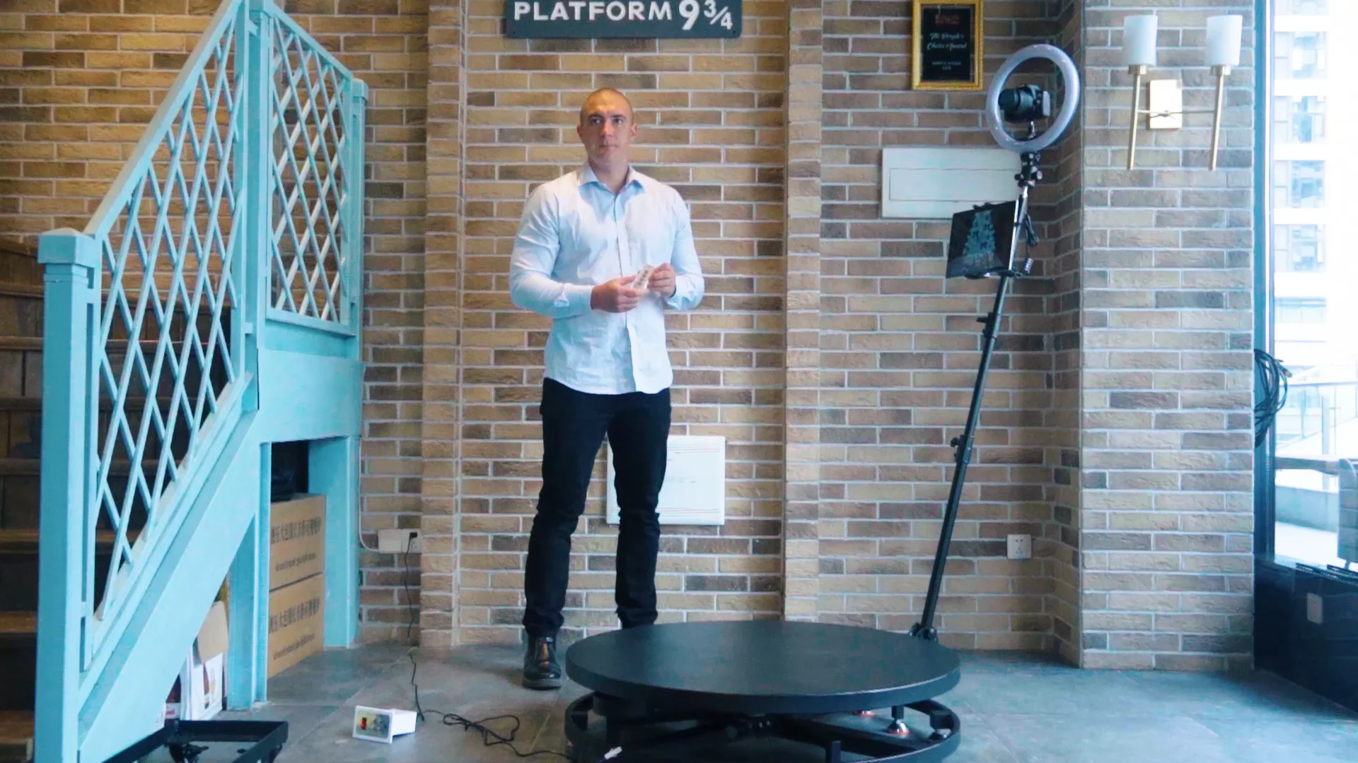 360 Spinning Video Photo Booth Platform Automatic Wedding Selfie 115cm ...