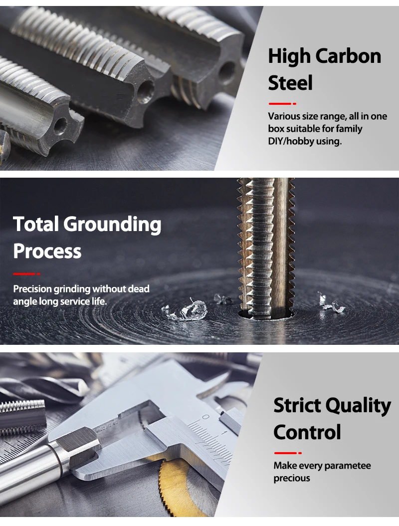 7pcs Metric DIN371/DIN376 Spiral Flute Machine Tap Set Metal Cutter Thread Cutting Tool Set M3 ...