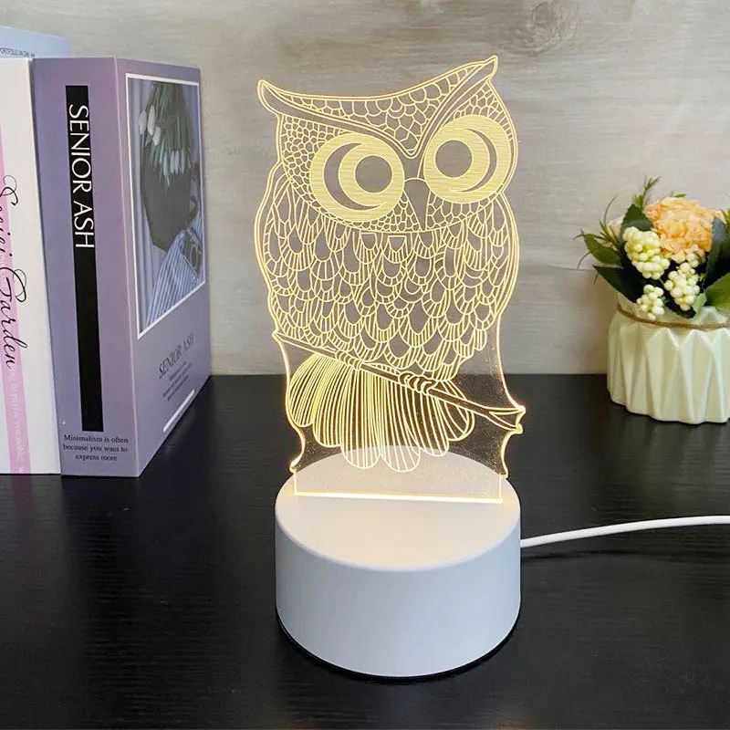 Custom Decor Light 3D Desk Lamp Led Table Lamps Table Lamps Owl Style ...