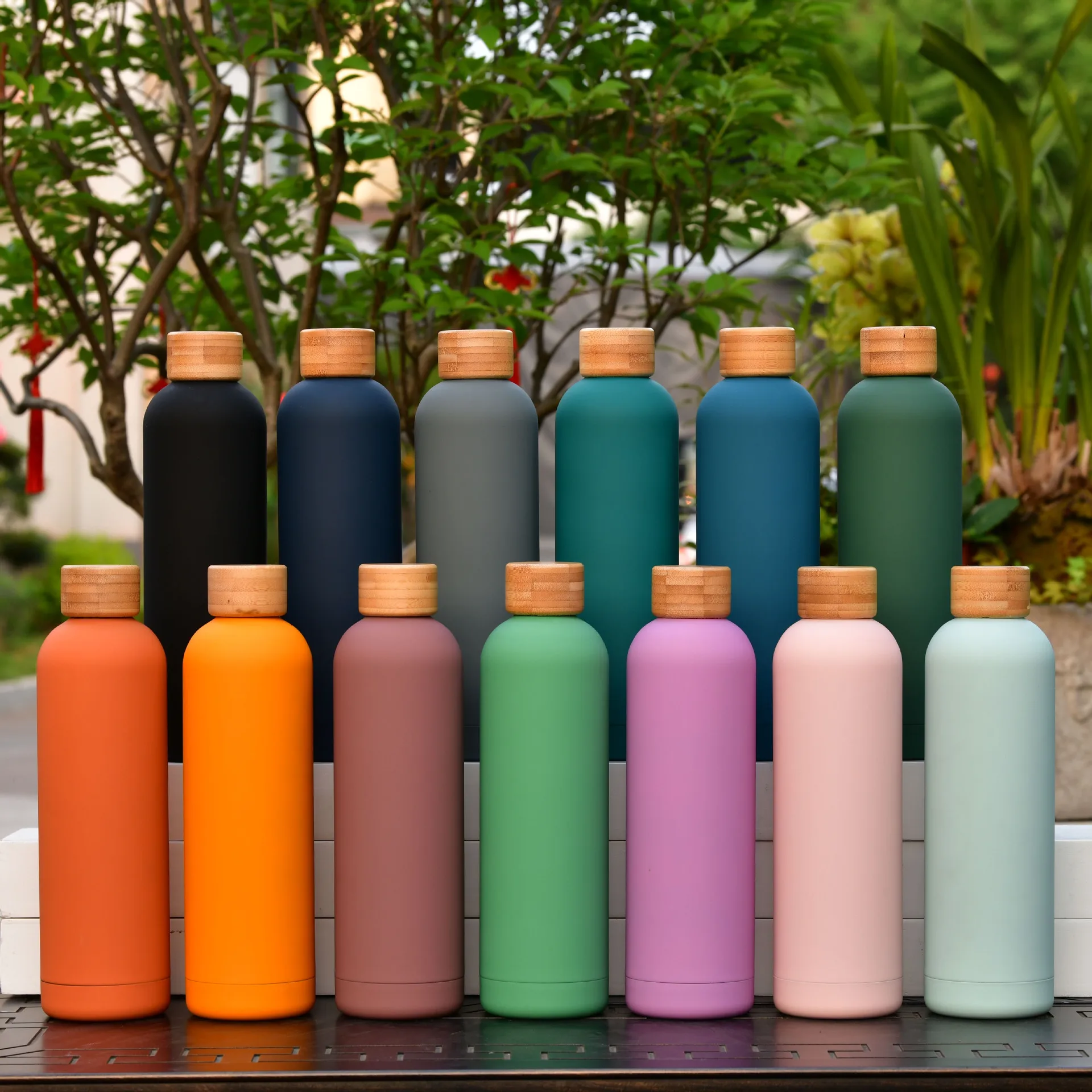 Water Bottle Terracotta Matte Coating Stainless Steel Bottles For Outdoor 500ml Bpa Free ...