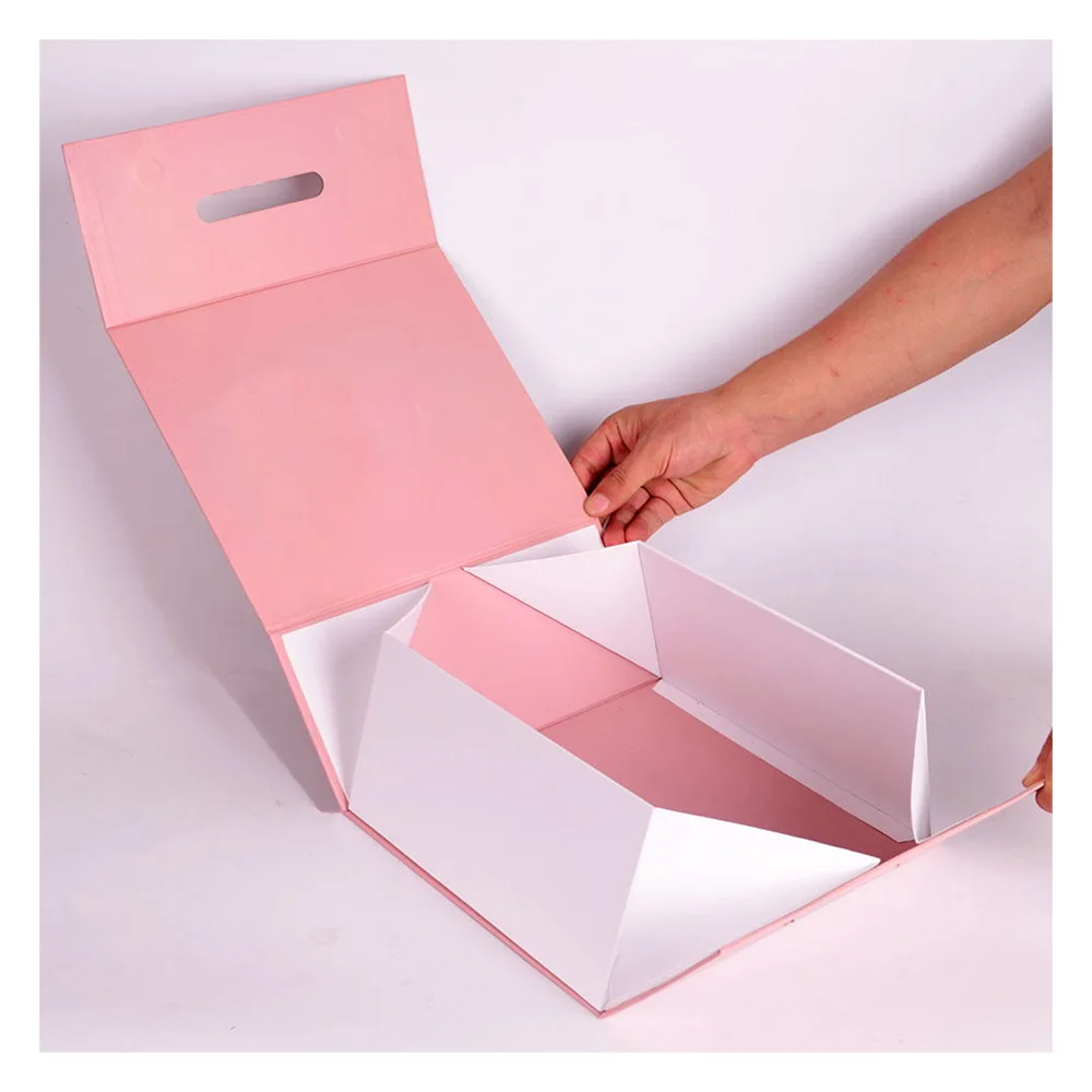 Custom Paper Packaging Folding Gift Box With Handle - Buy Paper Box ...