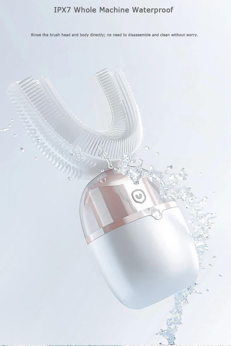 Jssan Adult U-Shaped Electric Toothbrush IPX7 Lazy Wireless ...