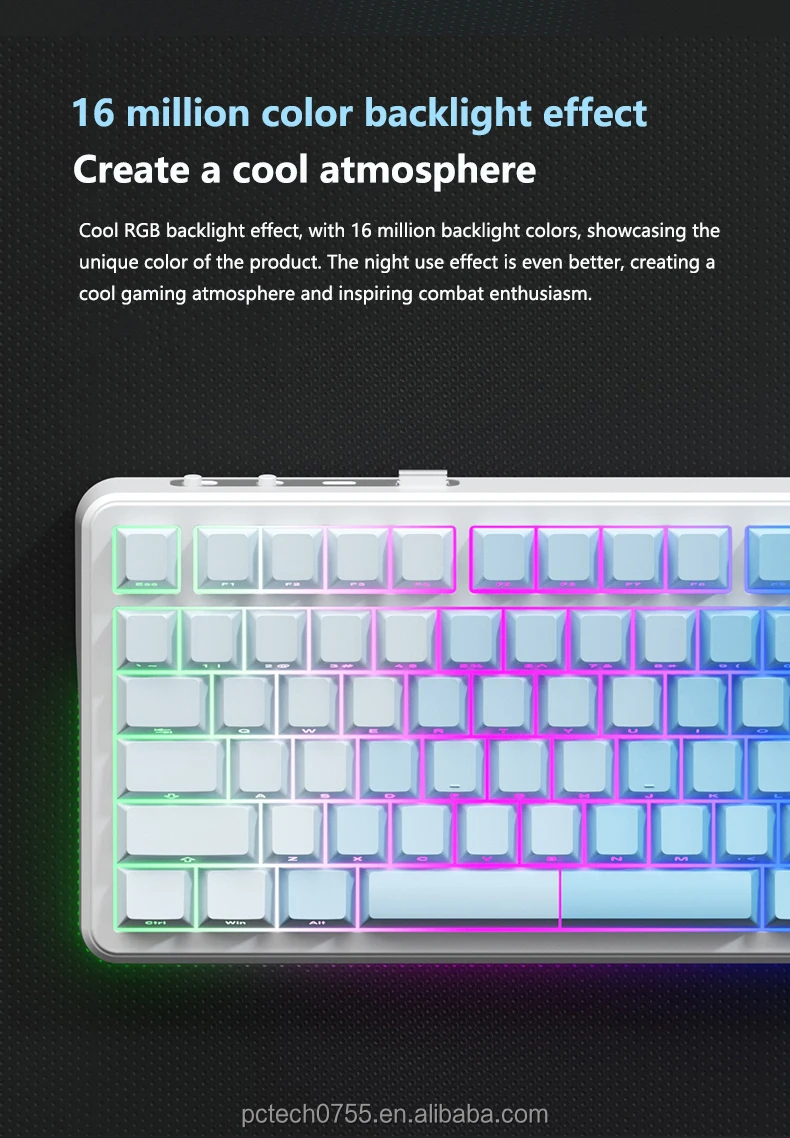 WEIKAV WK75 Gaming Keyboard - Wireless, RGB, and Customizable