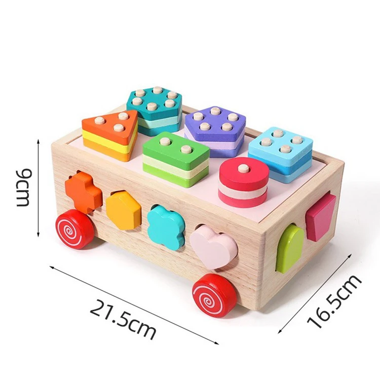 Educational Learning Geometric Shape Matching Storage Car Wooden ...