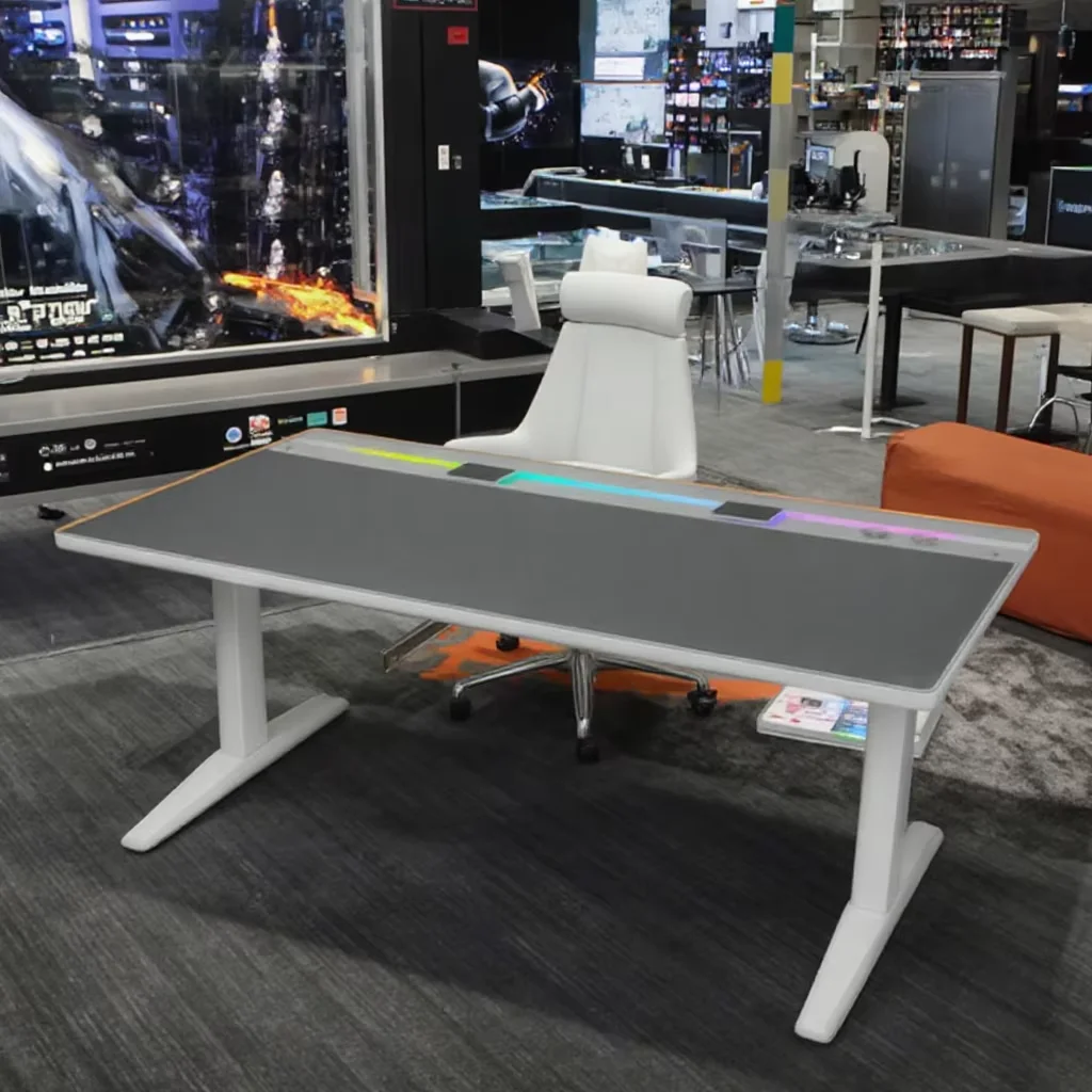 Custom Large Computer Racing RGB Light Gamer Table for Home Office