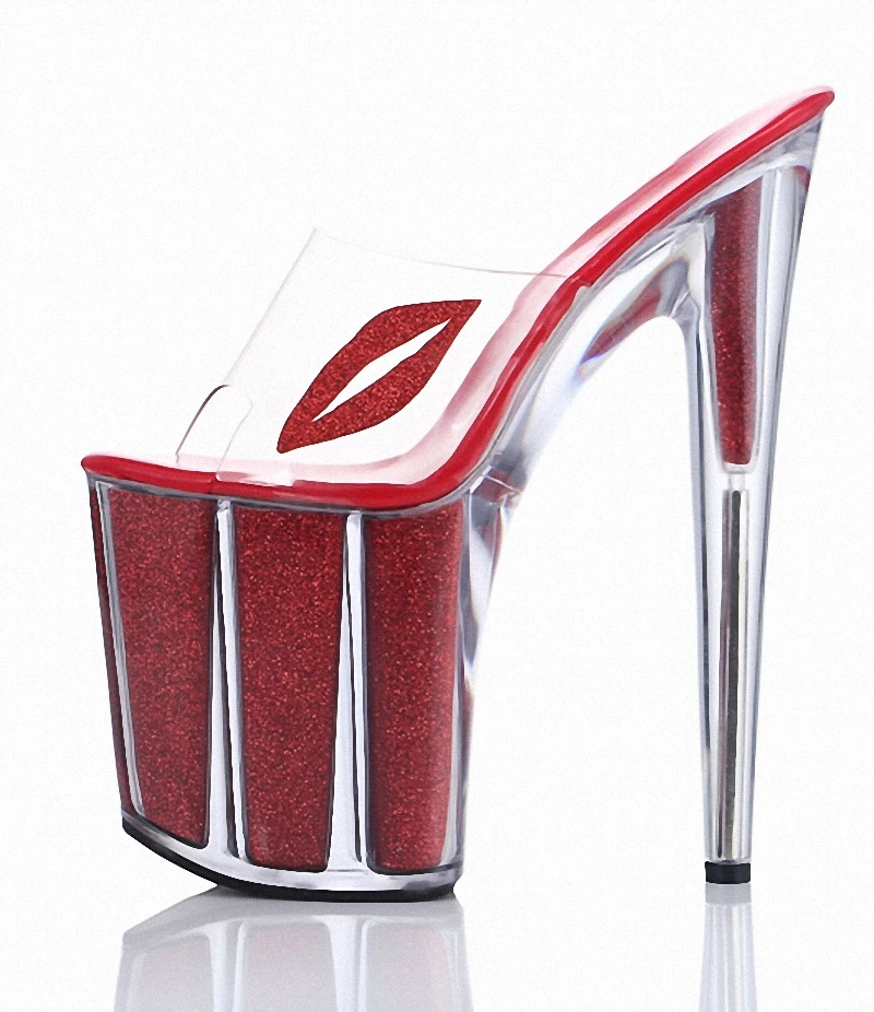 New Transparent Crystal Sequin Red 20cm Fashion Elegant Platform ...