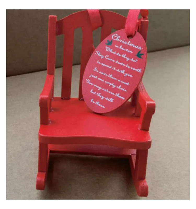 Mini Wooden Christmas Rocking Chair Christmas In Heaven Memorial Chair ...