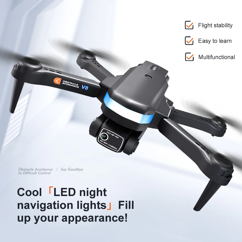 V8 Drone With Dual 4k Hd Camera Rc Dron Wifi Fpv Optical Flow ...