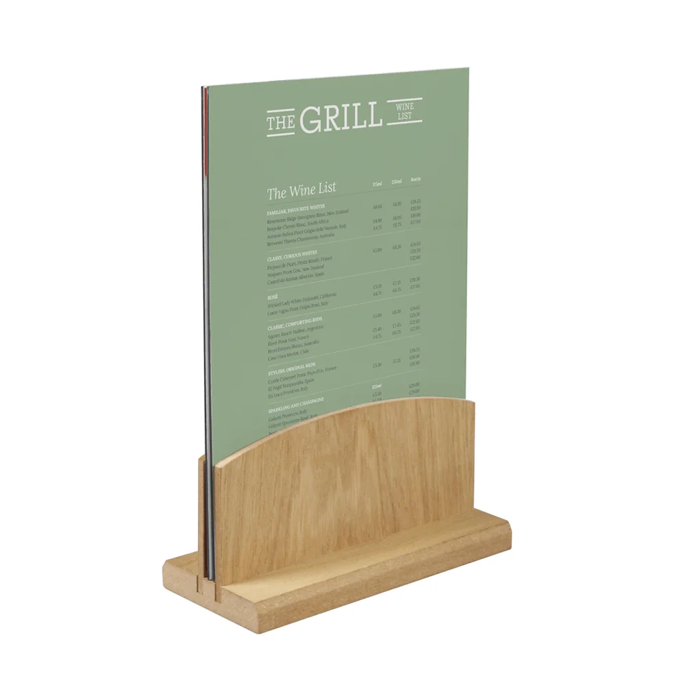 Wooden Tabletop Menu Holder Wooden Sign Holder Displaying Stand For ...