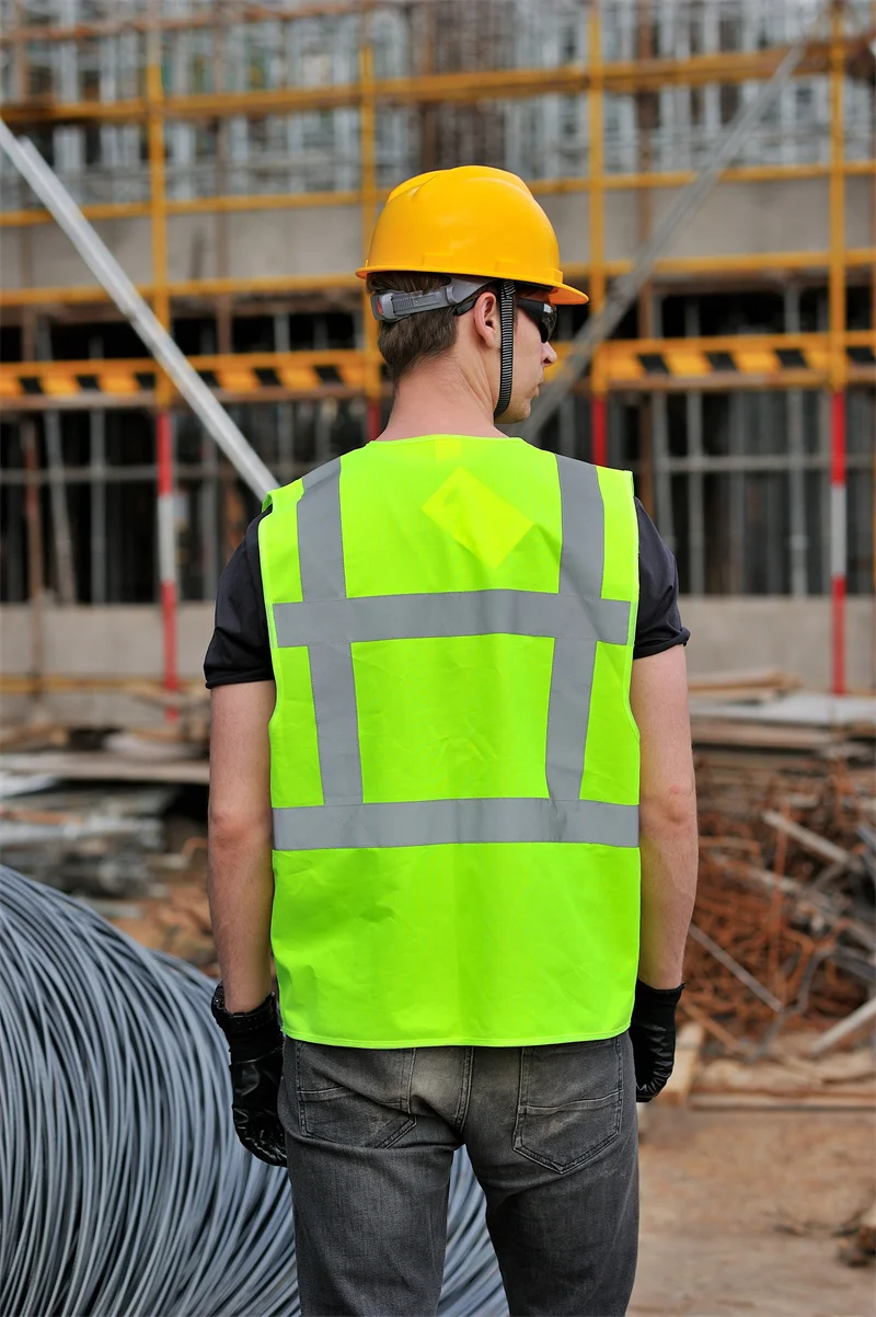 Hi Vis Road Safety Reflective Vest Outdoor Use Men Safety Vest Security ...