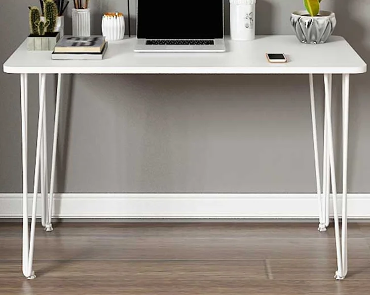 Latest Simple Design Modern Wooden Office Furniture Iron Art Metal Leg ...