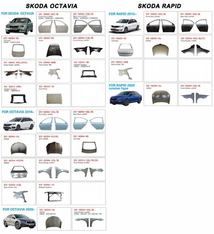 Metal Body Parts Car Engine Hood Bonnet Replace for Skoda Rapid 2013 ...