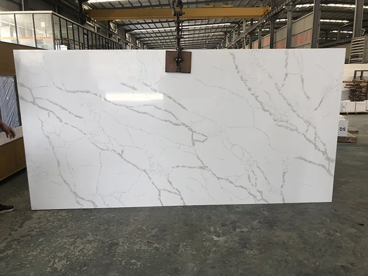 Modern Design Factory Price Calacatta White Artificial Quartz Slab ...