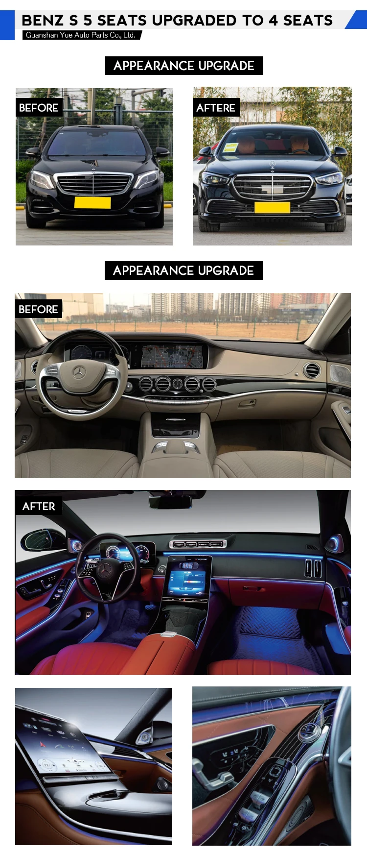 Benz W221 Upgrade to W223 Interior - Maybach Style Transformation