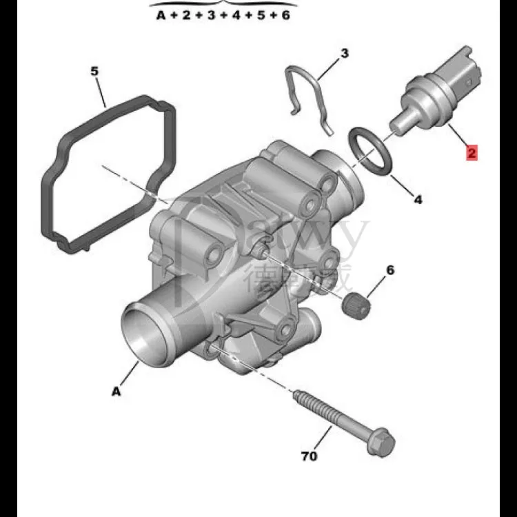 Peugeot 307 Water Temperature Sensor - OE 1338F8