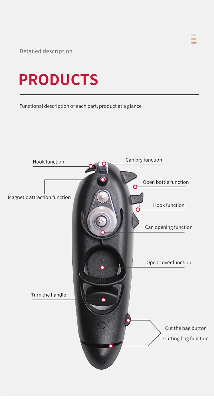 Multifunctional Can Opener - Portable Stainless Steel Cutter