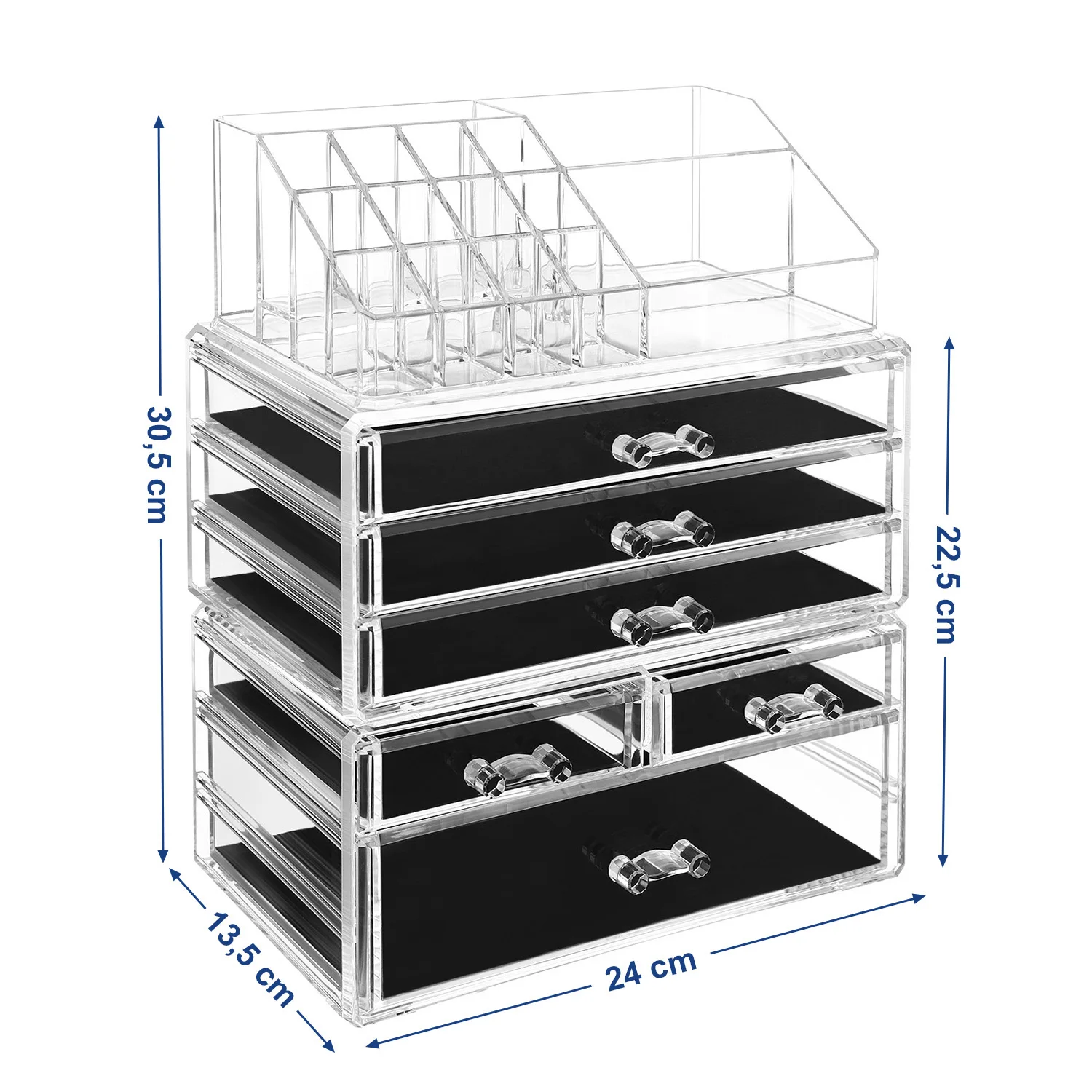 Songmics Acrylic Clear Make Up Organiser Display Multifunction Makeup ...