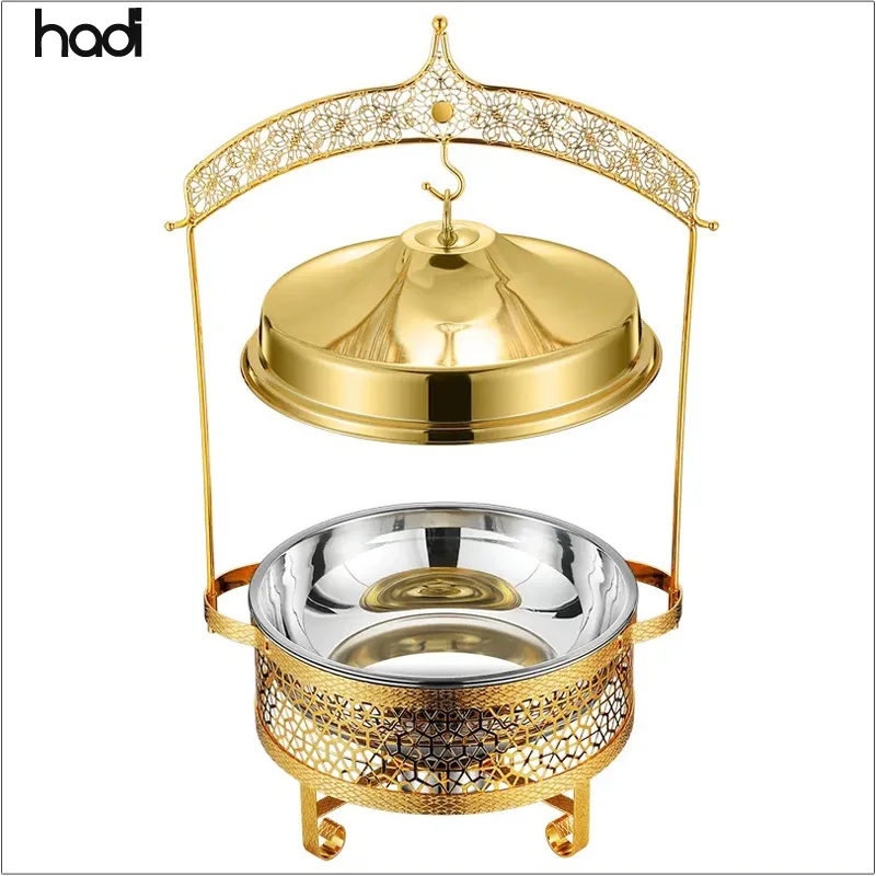 Hotel White and Gold Chaffing Dishes for Catering Buffets