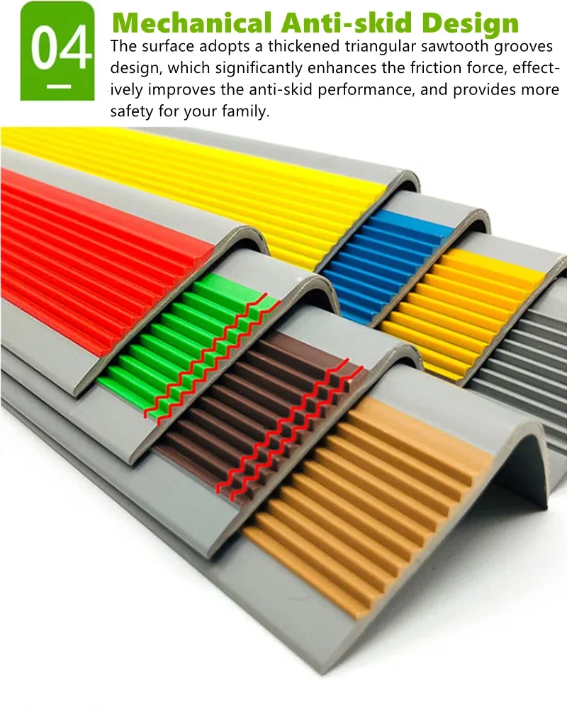 Stair Nosing Rubber Protector Step Edge Trim Strips Safety Corner Edge ...