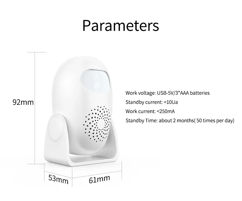 Kerui Smart 2024 New Product Wireless Pir Detector Doorbell Visitor ...