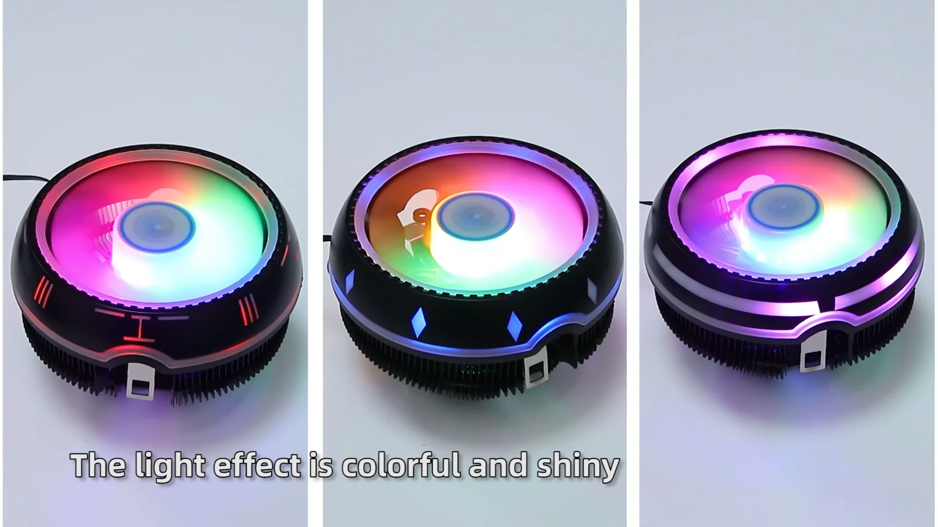 12v Dc 3pin Ufo Shaped Radiator Computer Cpu Cooler Fan Gaming Rgb Led ...