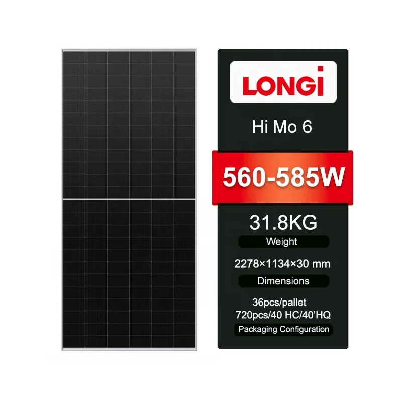 Longi 600w Mono Crystalline Silicon 600w 595w 590w 585w 580w Hi-mo6 144 Cell Solar Panel - Buy ...