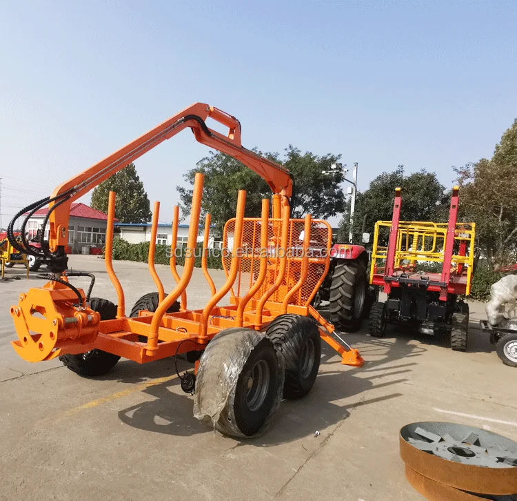 Log Timber Trailers with Telescopic Crane Sale for Russia