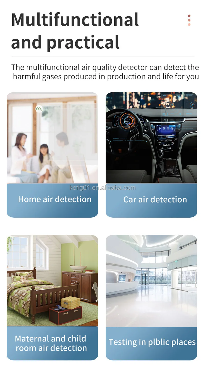 Indoor Harmful Gas Analyzer Handheld Formaldehyde Meter Lcd Screen Dust Detector Co2 Co Pm2.5 ...