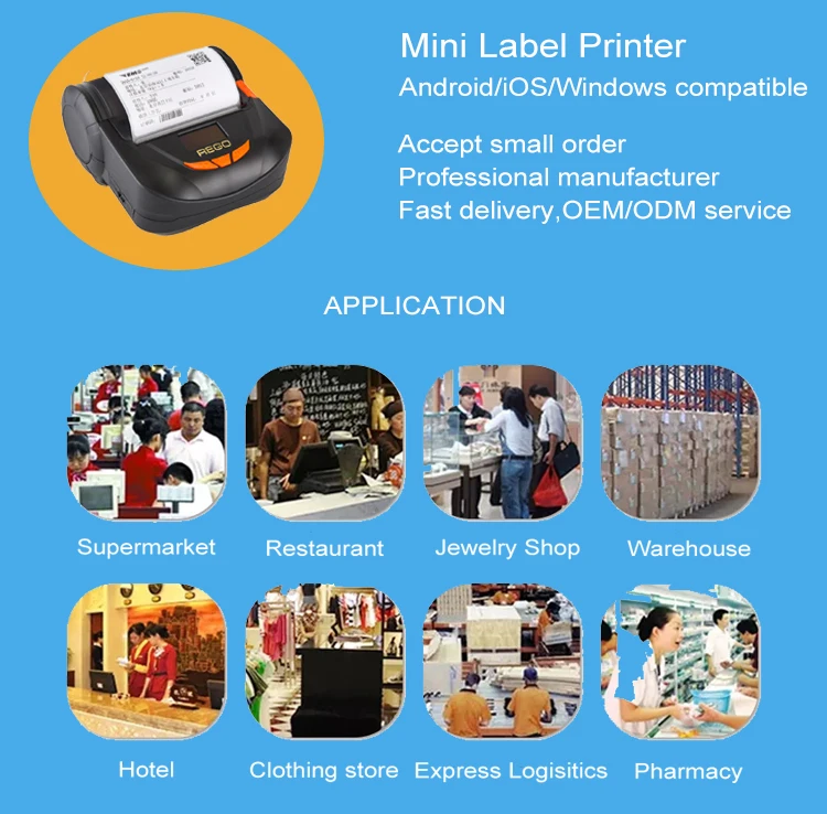 Cheap Portable Android Wifi Label Receipt Printer RG-MLP80B