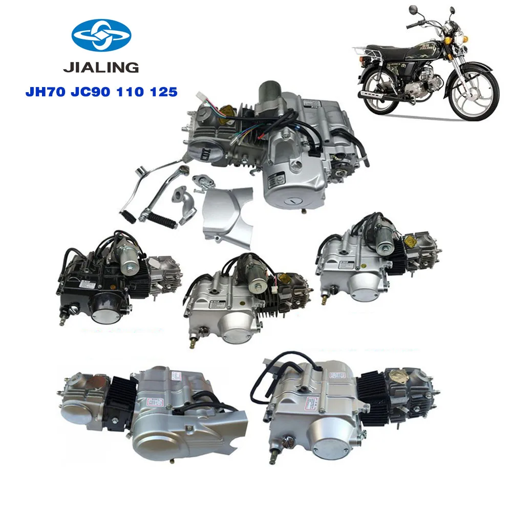 Motorcycle Engine Parts JH70 JC 90 110 125 cc Motorcycle Engine Foot Start Electric Start Manual ...