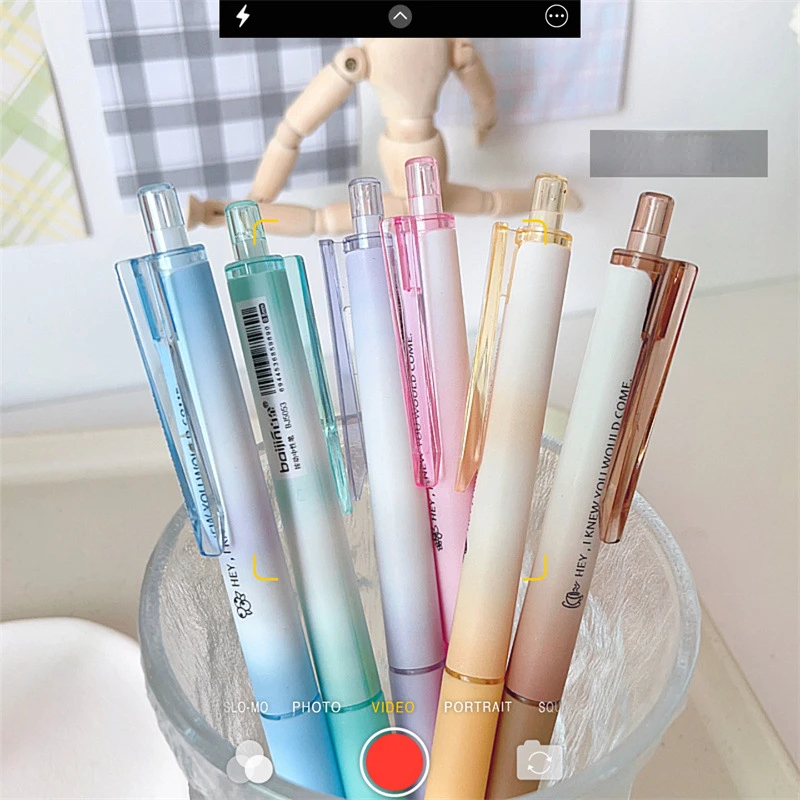 Fresh Gradient Neutral Pen Creative Student Black Carbon Gel Pen 0.5st ...