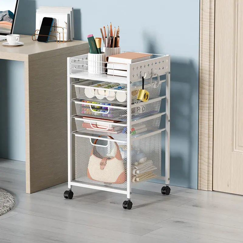 Multi-functional Home Rolling Storage Rack Office Utility Cart Makeup 5 ...