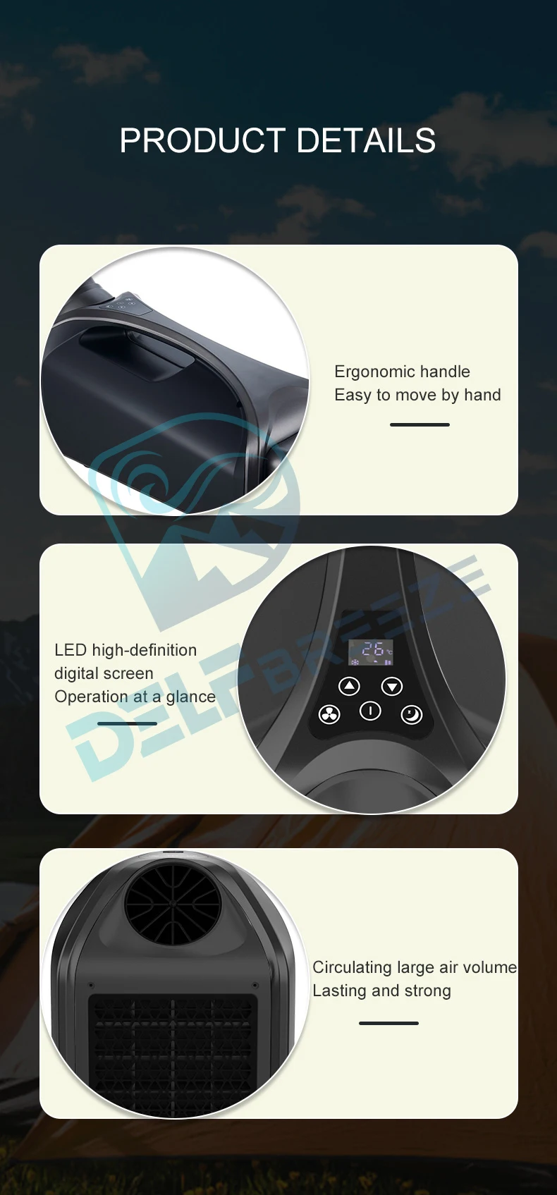 Delf Portable Solar Tent Air Conditioner Dc 12 24v Outdoor Inverter ...