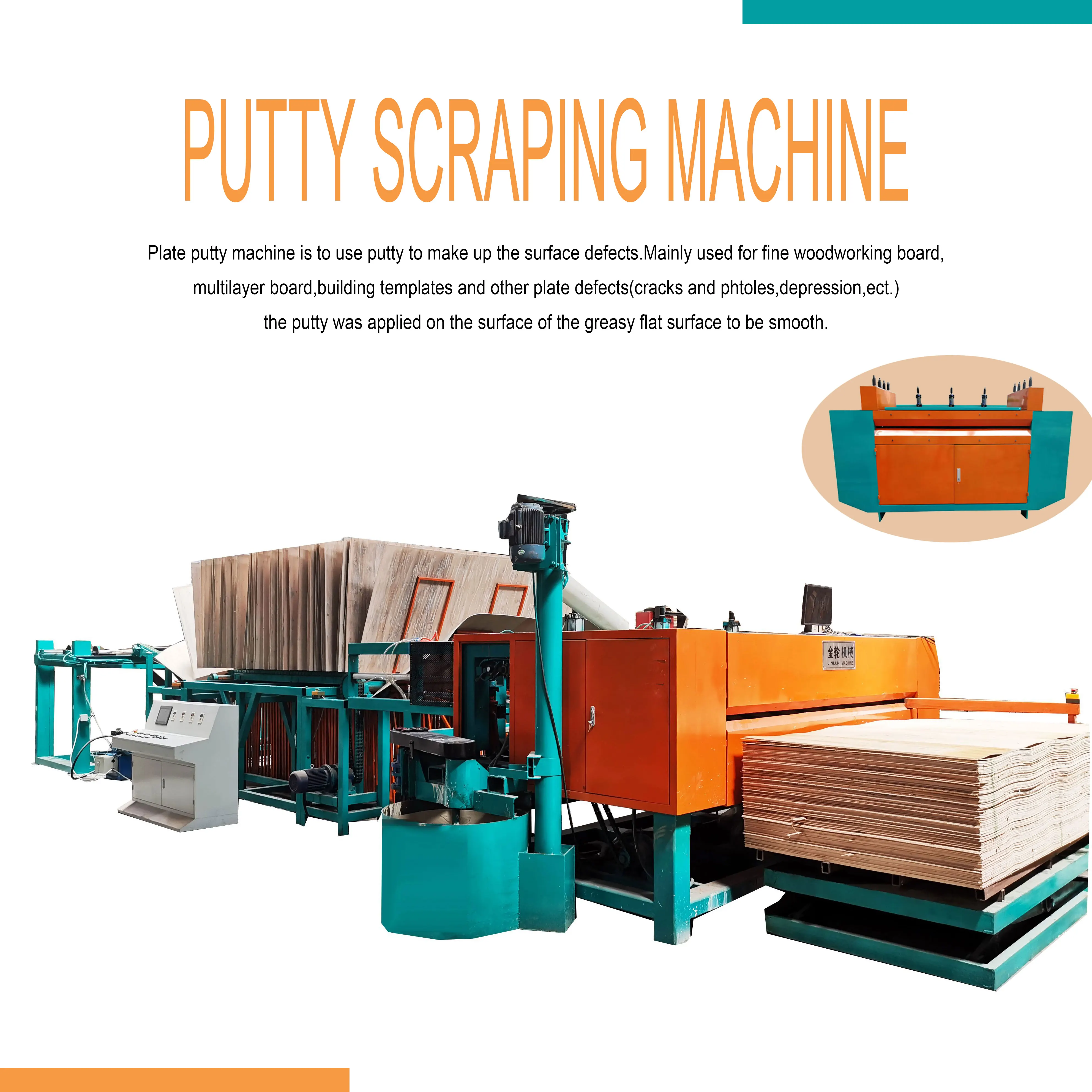 Woodworking Automatic Putty Scraping Machine for Plywood