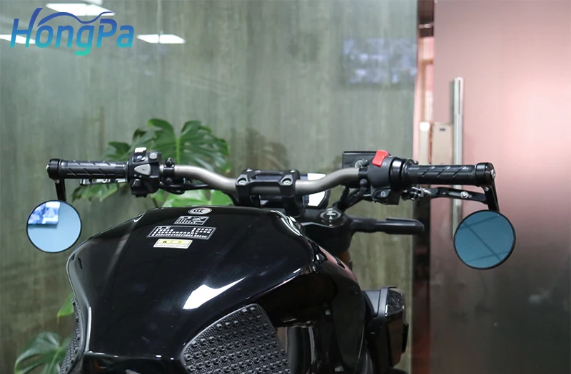 Motorcycle Universal Bar End Mirrors with Anti-Glare Blue Glass for ...