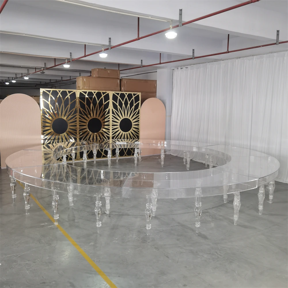 Neon Green and Transparent Acrylic Bench Table for Weddings
