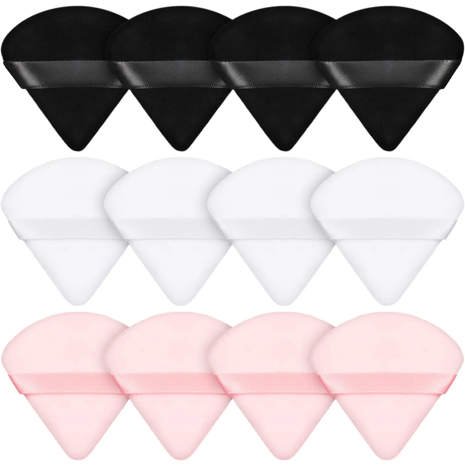 Multiple Color Round / Triangle /heart Shape Cotton Powder Puff ...